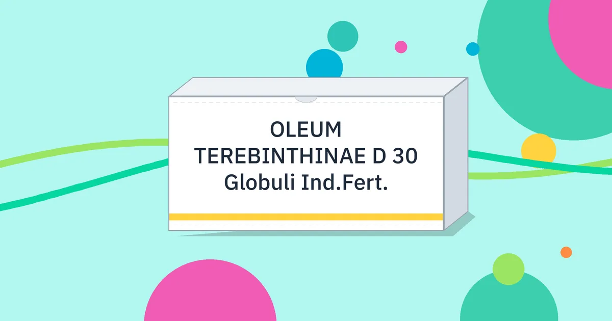 Symbolbild: Packung mit der Aufschrift OLEUM TEREBINTHINAE D 30 Globuli Ind.Fert. (PZN 18828136) – Verfügbarkeit und Bezug in Apotheken in Frankfurt am Main