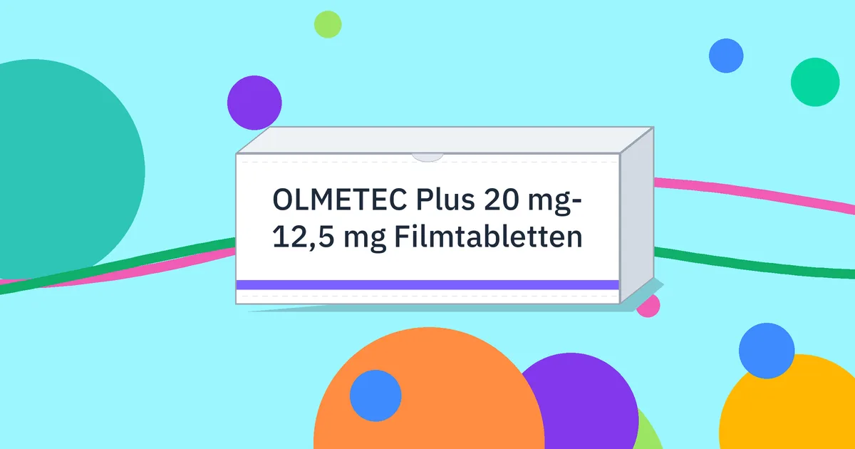 Symbolbild: Packung mit der Aufschrift OLMETEC Plus 20 mg-12,5 mg Filmtabletten (PZN 10045067) – Verfügbarkeit und Bezug in Apotheken in Frankfurt am Main
