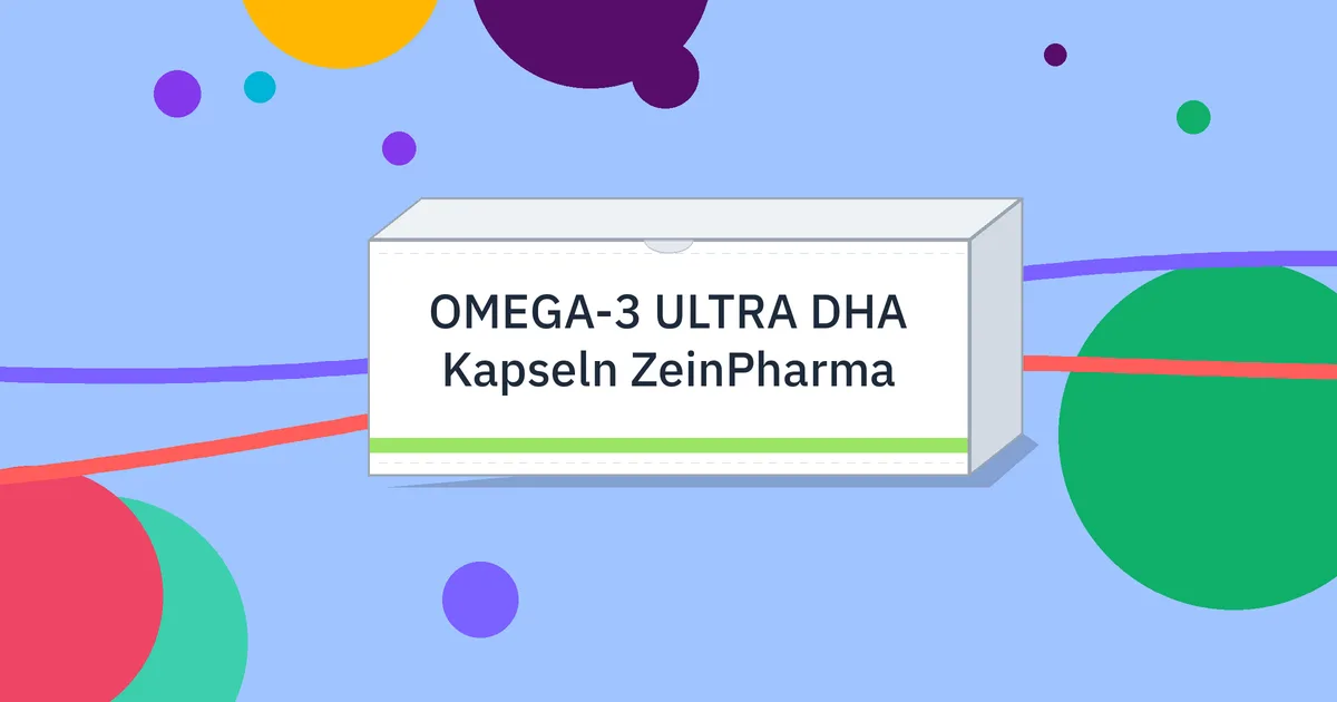 Symbolbild: Packung mit der Aufschrift OMEGA-3 ULTRA DHA Kapseln ZeinPharma (PZN 19455878) – Verfügbarkeit und Bezug in Apotheken in Frankfurt am Main