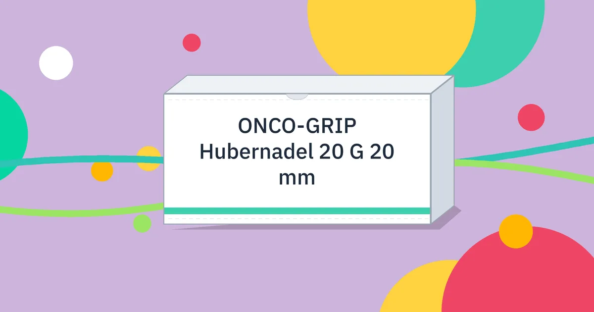 Symbolbild: Packung mit der Aufschrift ONCO-GRIP Hubernadel 20 G 20 mm (PZN 17978046) – Verfügbarkeit und Bezug in Apotheken in Frankfurt am Main