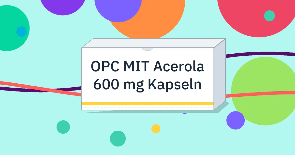 Symbolbild: Packung mit der Aufschrift OPC MIT Acerola 600 mg Kapseln (PZN 20689564) – Verfügbarkeit und Bezug in Apotheken in Frankfurt am Main