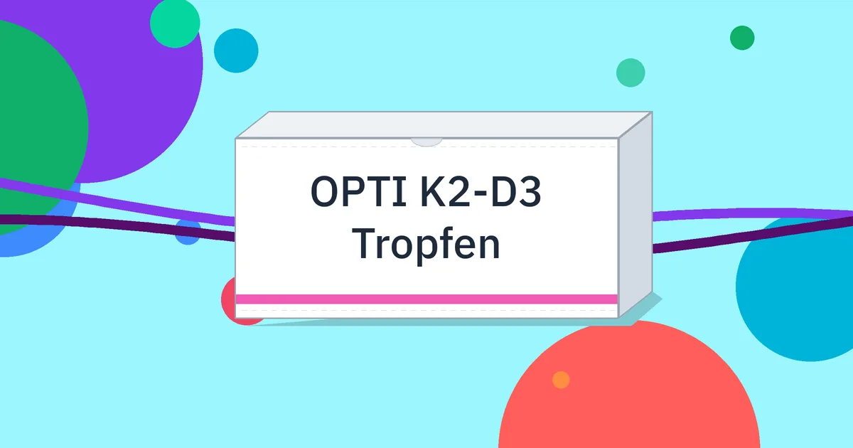Symbolbild: Packung mit der Aufschrift OPTI K2-D3 Tropfen (PZN 19284046) – Verfügbarkeit und Bezug in Apotheken in Frankfurt am Main