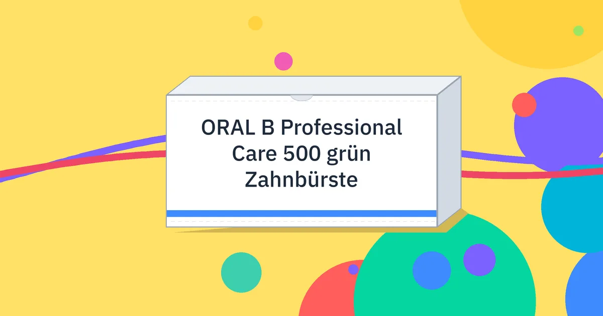 Symbolbild: Packung mit der Aufschrift ORAL B Professional Care 500 grün Zahnbürste (PZN 06457858) – Verfügbarkeit und Bezug in Apotheken in Frankfurt am Main