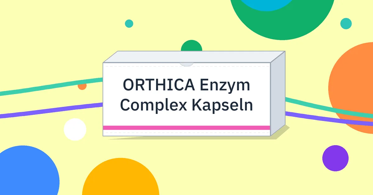 Symbolbild: Packung mit der Aufschrift ORTHICA Enzym Complex Kapseln (PZN 20599878) – Verfügbarkeit und Bezug in Apotheken in Frankfurt am Main