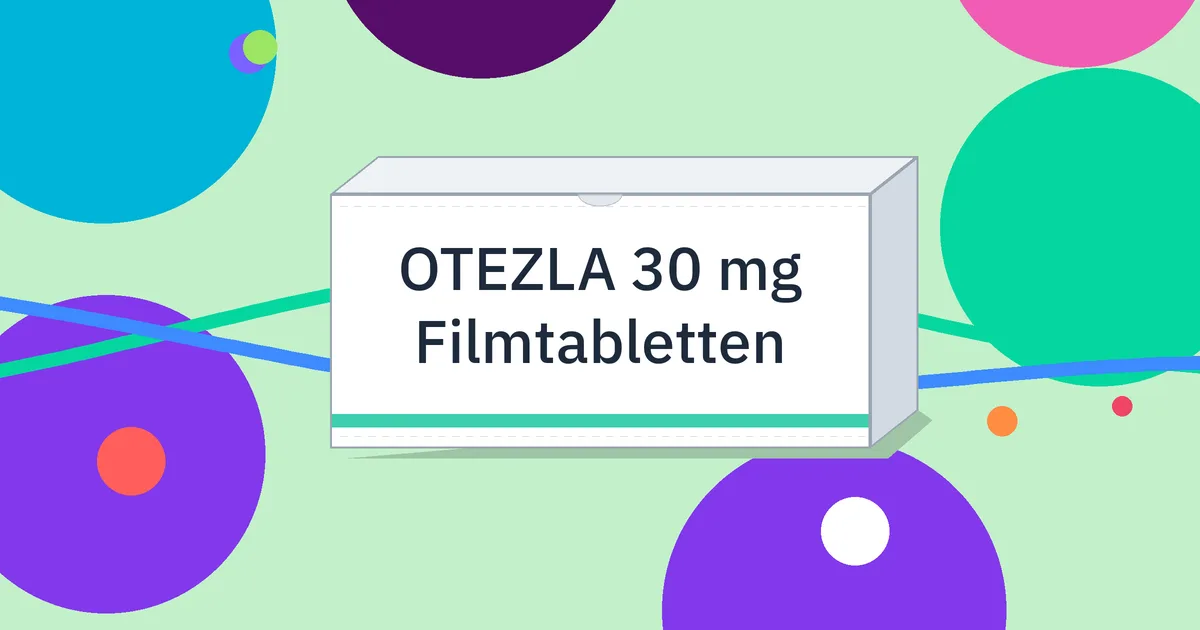 Symbolbild: Packung mit der Aufschrift OTEZLA 30 mg Filmtabletten (PZN 11294358) – Verfügbarkeit und Bezug in Apotheken in Frankfurt am Main