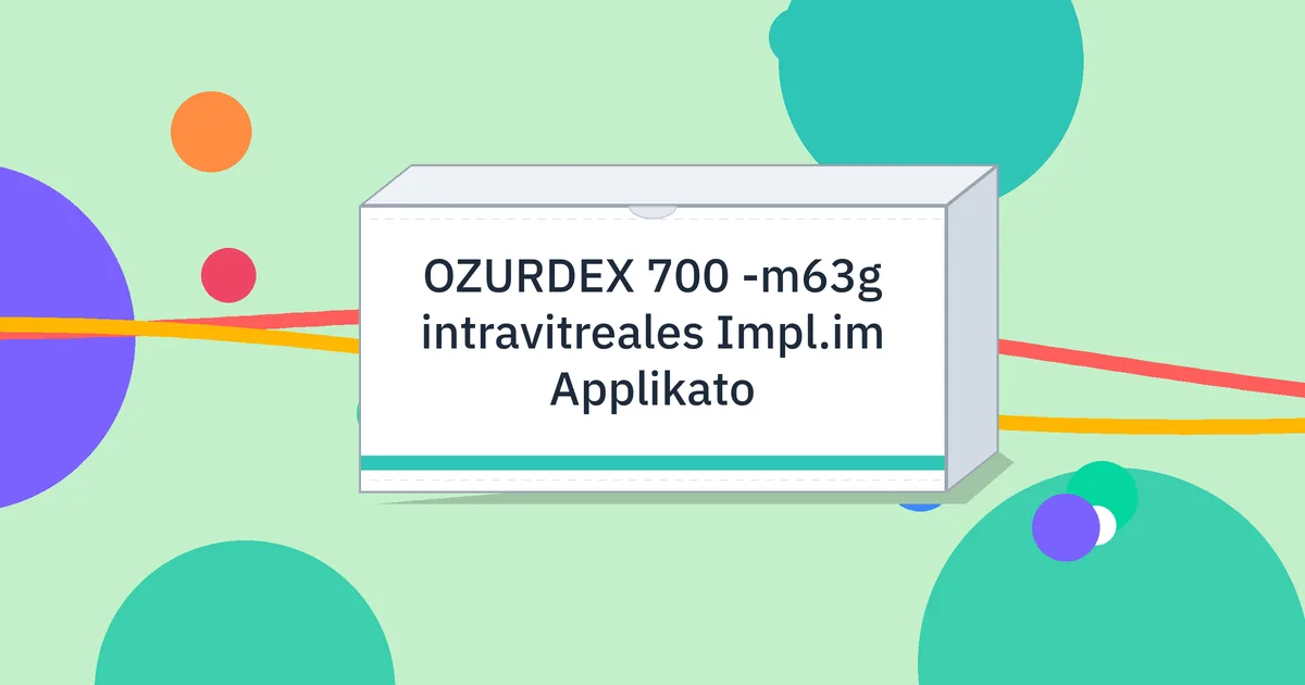 Symbolbild: Packung mit der Aufschrift OZURDEX 700 -m63g intravitreales Impl.im Applikato (PZN 19548195) – Verfügbarkeit und Bezug in Apotheken in Frankfurt am Main