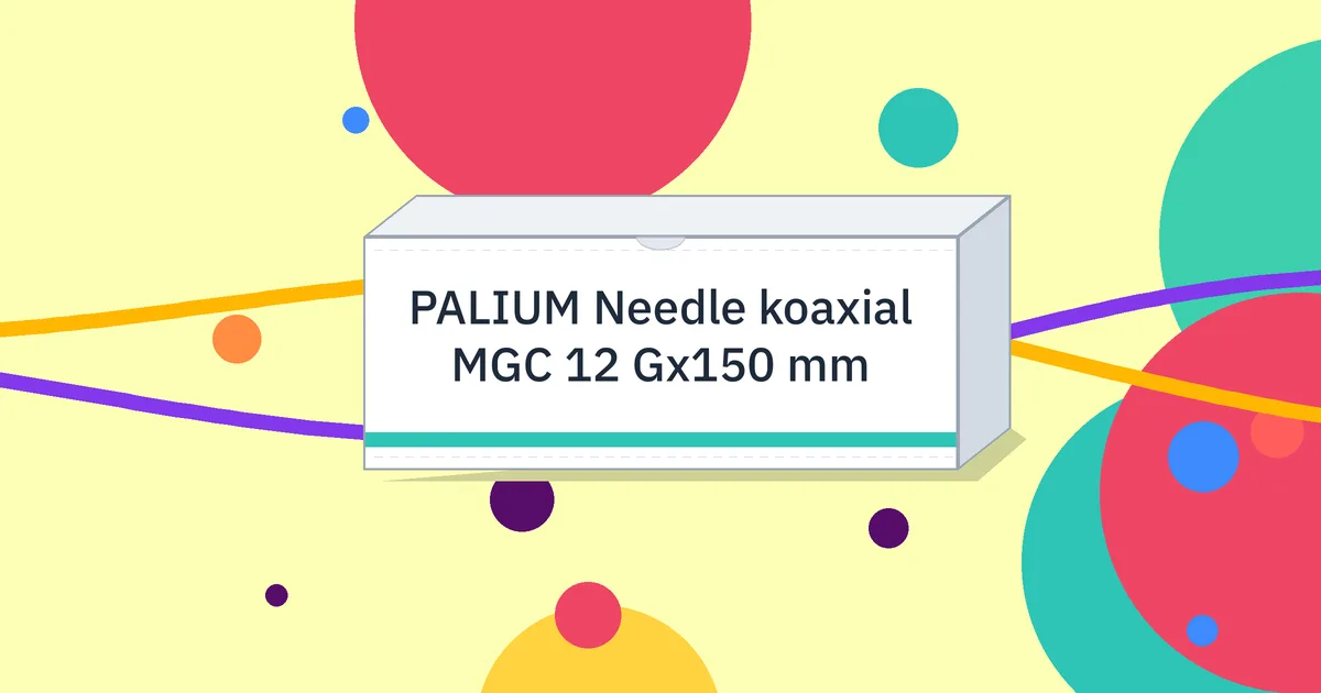 Symbolbild: Packung mit der Aufschrift PALIUM Needle koaxial MGC 12 Gx150 mm (PZN 19734302) – Verfügbarkeit und Bezug in Apotheken in Frankfurt am Main