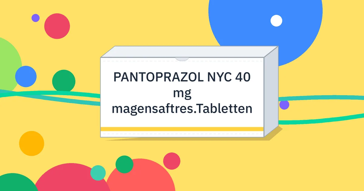 Symbolbild: Packung mit der Aufschrift PANTOPRAZOL NYC 40 mg magensaftres.Tabletten (PZN 07265121) – Verfügbarkeit und Bezug in Apotheken in Frankfurt am Main