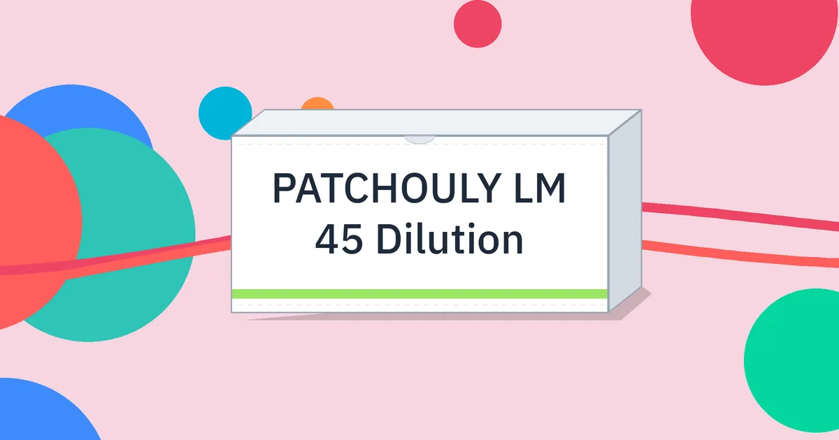 Symbolbild: Packung mit der Aufschrift PATCHOULY LM 45 Dilution (PZN 13633020) – Verfügbarkeit und Bezug in Apotheken in Frankfurt am Main