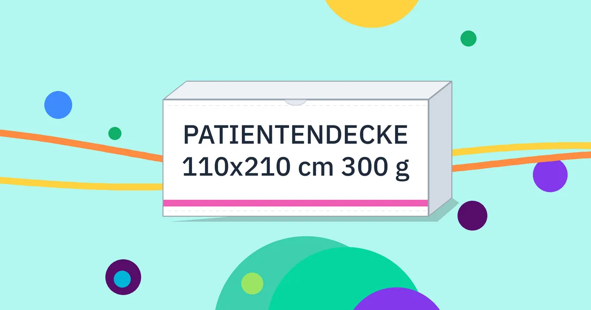 Symbolbild: Packung mit der Aufschrift PATIENTENDECKE 110x210 cm 300 g (PZN 14216784) – Verfügbarkeit und Bezug in Apotheken in Frankfurt am Main