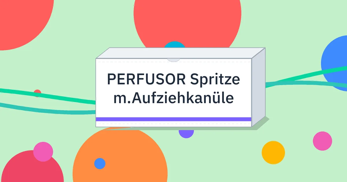 Symbolbild: Packung mit der Aufschrift PERFUSOR Spritze m.Aufziehkanüle (PZN 08841555) – Verfügbarkeit und Bezug in Apotheken in Frankfurt am Main