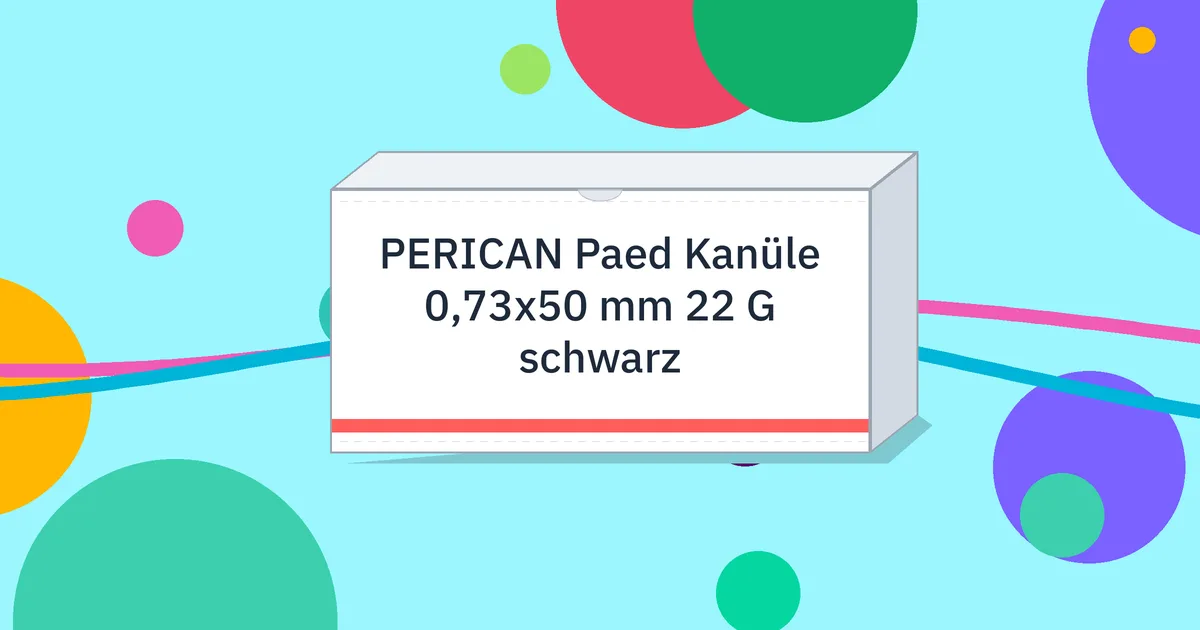 Symbolbild: Packung mit der Aufschrift PERICAN Paed Kanüle 0,73x50 mm 22 G schwarz (PZN 06849788) – Verfügbarkeit und Bezug in Apotheken in Frankfurt am Main