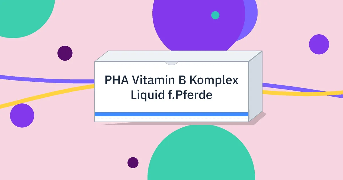 Symbolbild: Packung mit der Aufschrift PHA Vitamin B Komplex Liquid f.Pferde (PZN 09670848) – Verfügbarkeit und Bezug in Apotheken in Frankfurt am Main