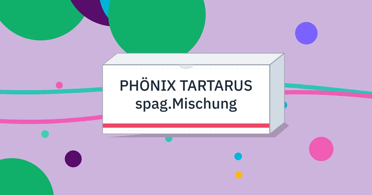 Symbolbild: Packung mit der Aufschrift PHÖNIX TARTARUS spag.Mischung (PZN 04223814) – Verfügbarkeit und Bezug in Apotheken in Frankfurt am Main