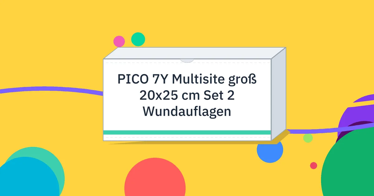 Symbolbild: Packung mit der Aufschrift PICO 7Y Multisite groß 20x25 cm Set 2 Wundauflagen (PZN 14036450) – Verfügbarkeit und Bezug in Apotheken in Frankfurt am Main