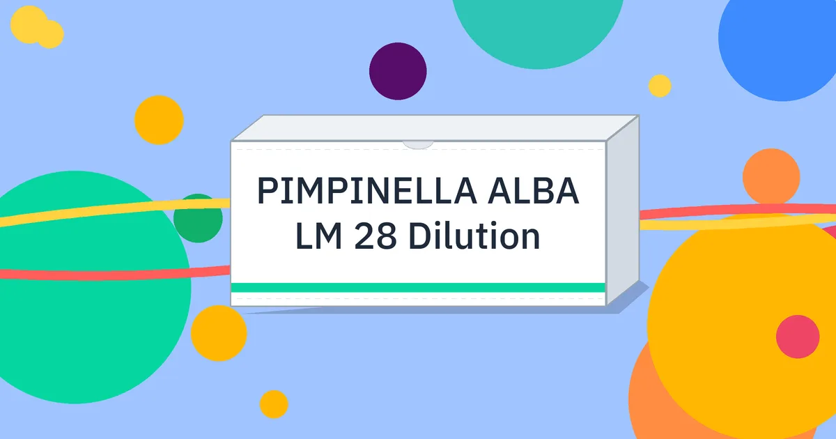 Symbolbild: Packung mit der Aufschrift PIMPINELLA ALBA LM 28 Dilution (PZN 13644064) – Verfügbarkeit und Bezug in Apotheken in Frankfurt am Main