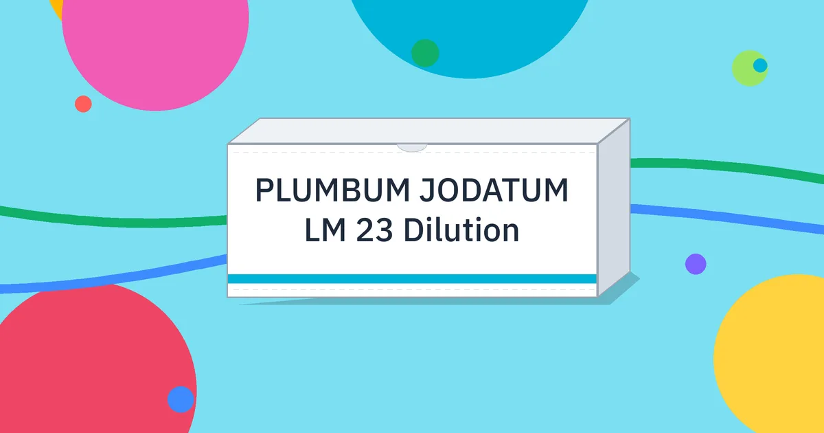 Symbolbild: Packung mit der Aufschrift PLUMBUM JODATUM LM 23 Dilution (PZN 13040811) – Verfügbarkeit und Bezug in Apotheken in Frankfurt am Main