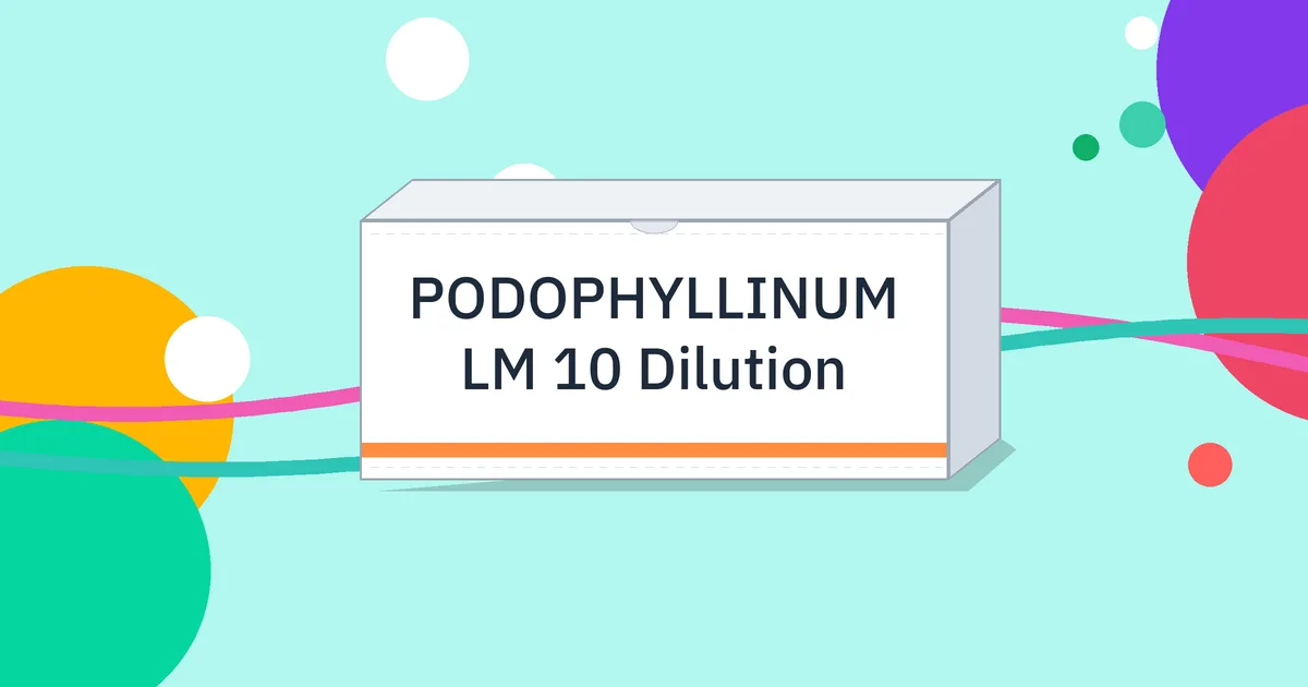 Symbolbild: Packung mit der Aufschrift PODOPHYLLINUM LM 10 Dilution (PZN 13660985) – Verfügbarkeit und Bezug in Apotheken in Frankfurt am Main
