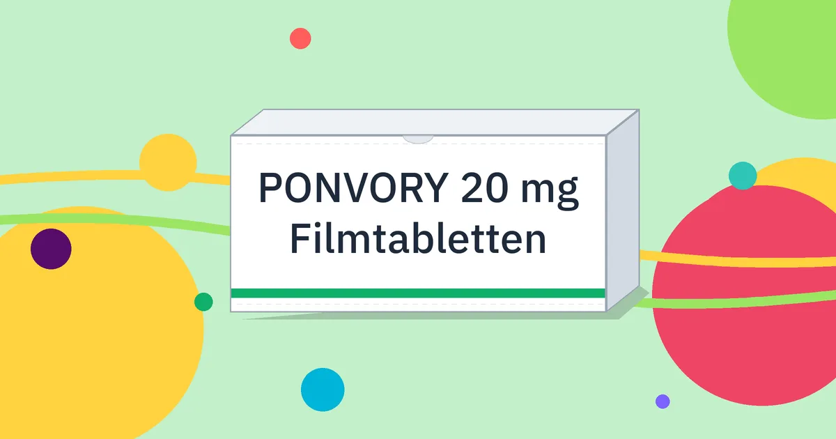 Symbolbild: Packung mit der Aufschrift PONVORY 20 mg Filmtabletten (PZN 19657292) – Verfügbarkeit und Bezug in Apotheken in Frankfurt am Main