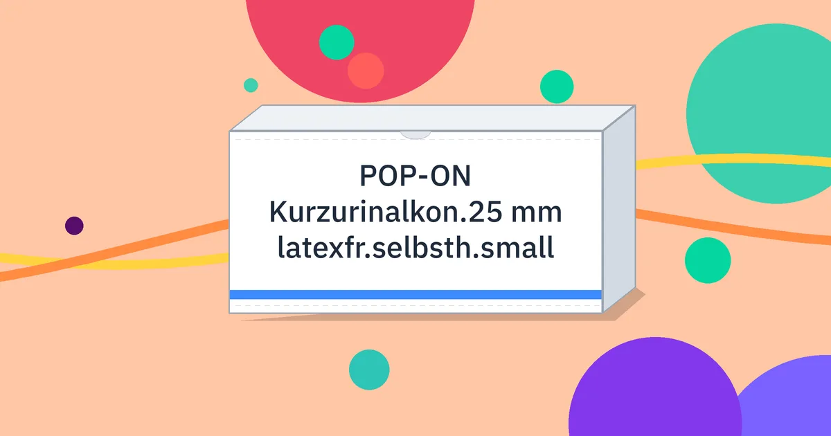 Symbolbild: Packung mit der Aufschrift POP-ON Kurzurinalkon.25 mm latexfr.selbsth.small (PZN 00671390) – Verfügbarkeit und Bezug in Apotheken in Frankfurt am Main