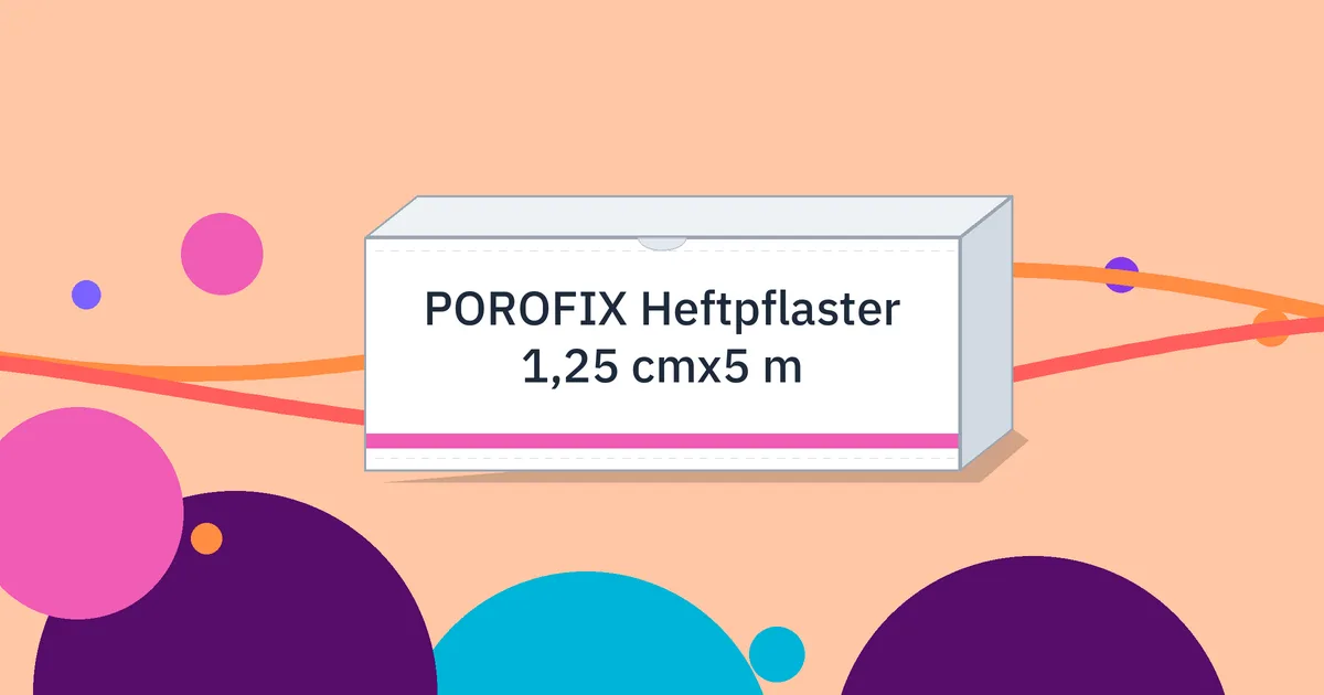 Symbolbild: Packung mit der Aufschrift POROFIX Heftpflaster 1,25 cmx5 m (PZN 03277021) – Verfügbarkeit und Bezug in Apotheken in Frankfurt am Main