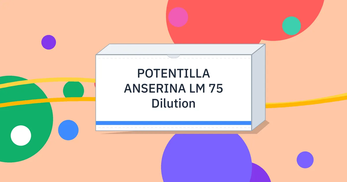 Symbolbild: Packung mit der Aufschrift POTENTILLA ANSERINA LM 75 Dilution (PZN 13665468) – Verfügbarkeit und Bezug in Apotheken in Frankfurt am Main