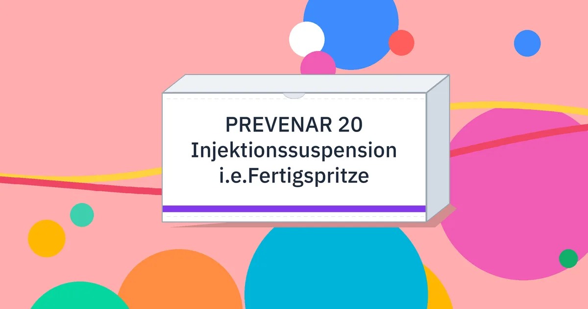 Symbolbild: Packung mit der Aufschrift PREVENAR 20 Injektionssuspension i.e.Fertigspritze (PZN 19408169) – Verfügbarkeit und Bezug in Apotheken in Frankfurt am Main