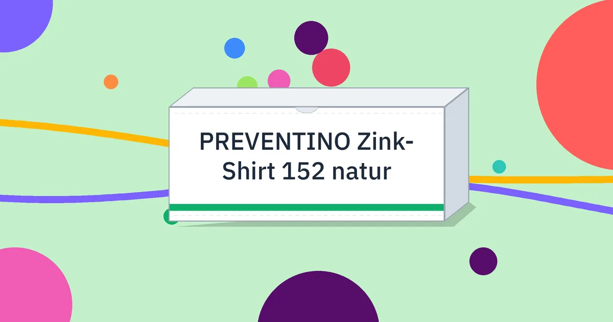 Symbolbild: Packung mit der Aufschrift PREVENTINO Zink-Shirt 152 natur (PZN 12446830) – Verfügbarkeit und Bezug in Apotheken in Frankfurt am Main