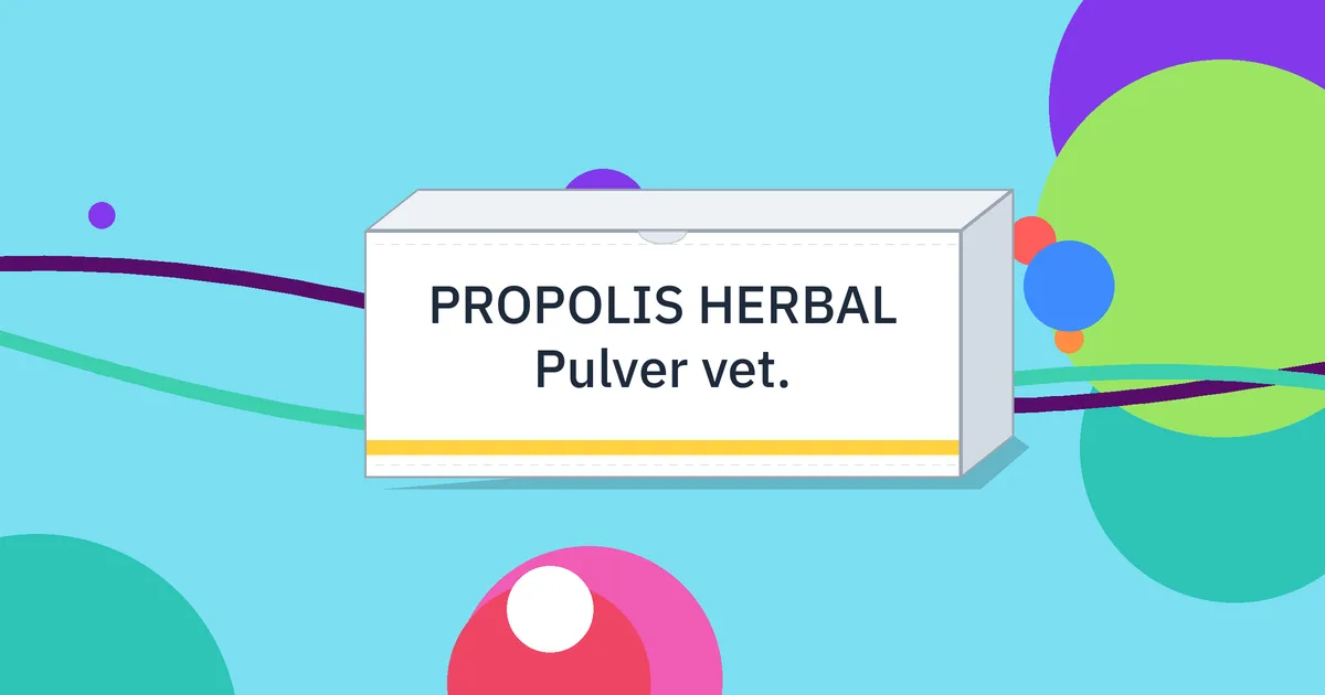 Symbolbild: Packung mit der Aufschrift PROPOLIS HERBAL Pulver vet. (PZN 13243649) – Verfügbarkeit und Bezug in Apotheken in Frankfurt am Main
