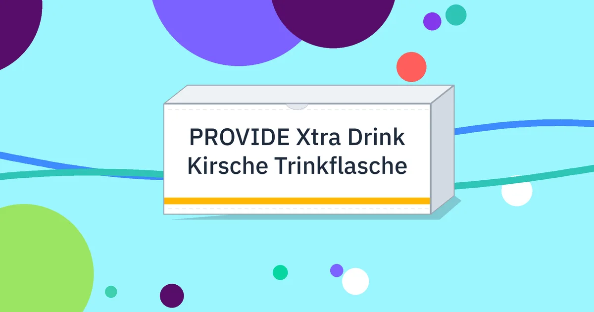 Symbolbild: Packung mit der Aufschrift PROVIDE Xtra Drink Kirsche Trinkflasche (PZN 06411945) – Verfügbarkeit und Bezug in Apotheken in Frankfurt am Main
