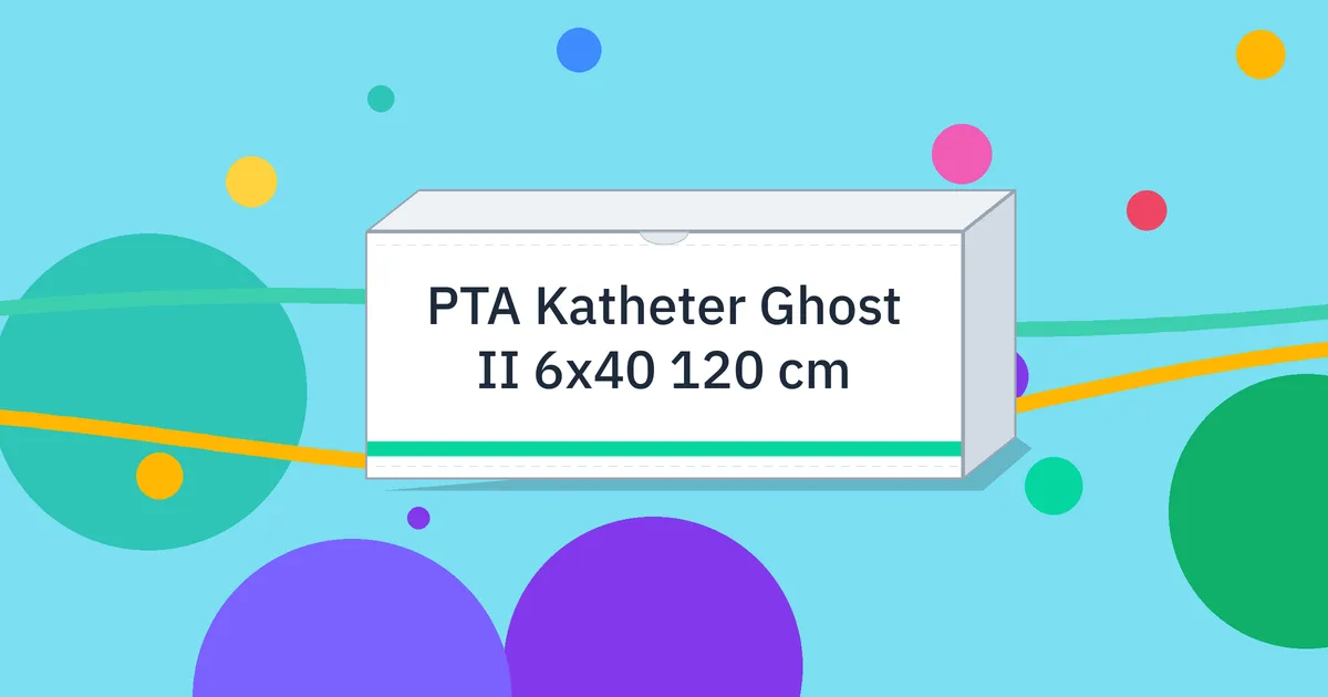 Symbolbild: Packung mit der Aufschrift PTA Katheter Ghost II 6x40 120 cm (PZN 00106862) – Verfügbarkeit und Bezug in Apotheken in Frankfurt am Main
