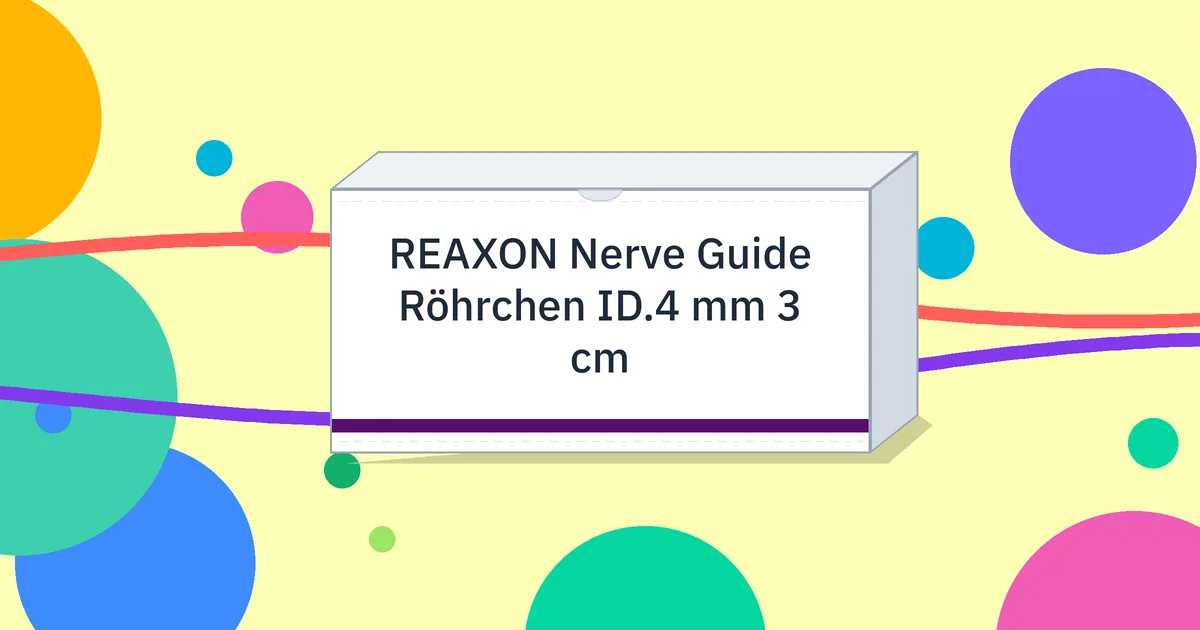 Symbolbild: Packung mit der Aufschrift REAXON Nerve Guide Röhrchen ID.4 mm 3 cm (PZN 10204471) – Verfügbarkeit und Bezug in Apotheken in Frankfurt am Main
