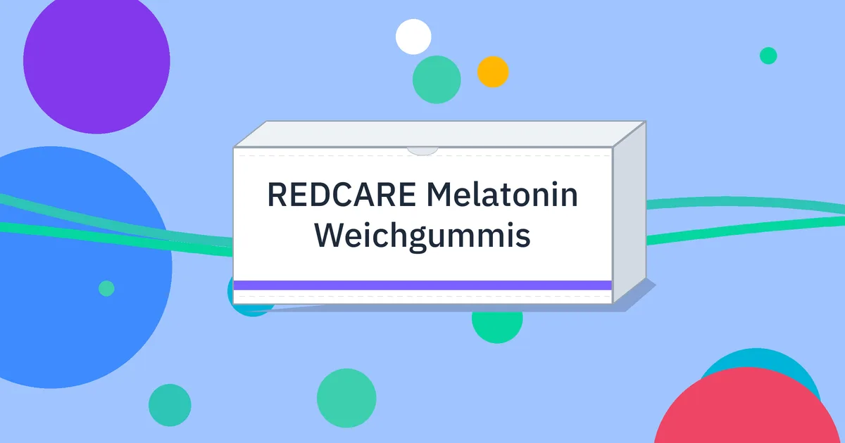 Symbolbild: Packung mit der Aufschrift REDCARE Melatonin Weichgummis (PZN 18362910) – Verfügbarkeit und Bezug in Apotheken in Frankfurt am Main