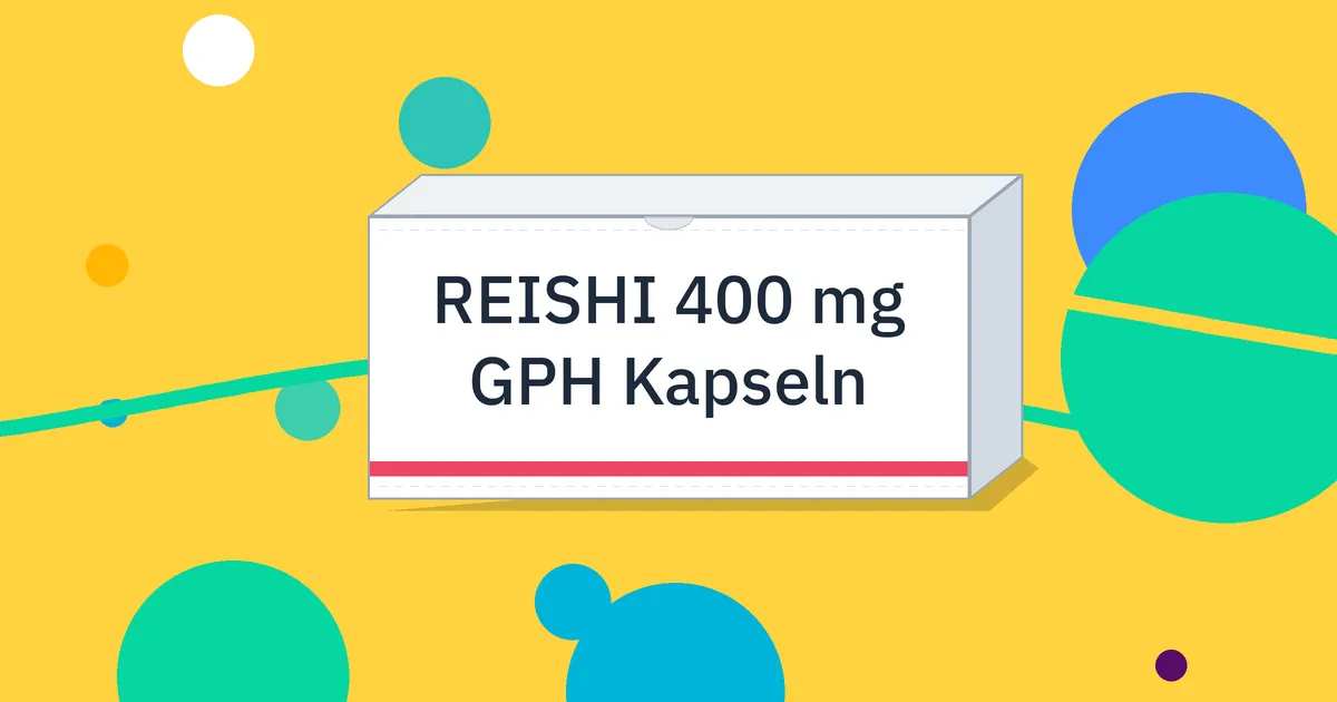 Symbolbild: Packung mit der Aufschrift REISHI 400 mg GPH Kapseln (PZN 12737378) – Verfügbarkeit und Bezug in Apotheken in Frankfurt am Main