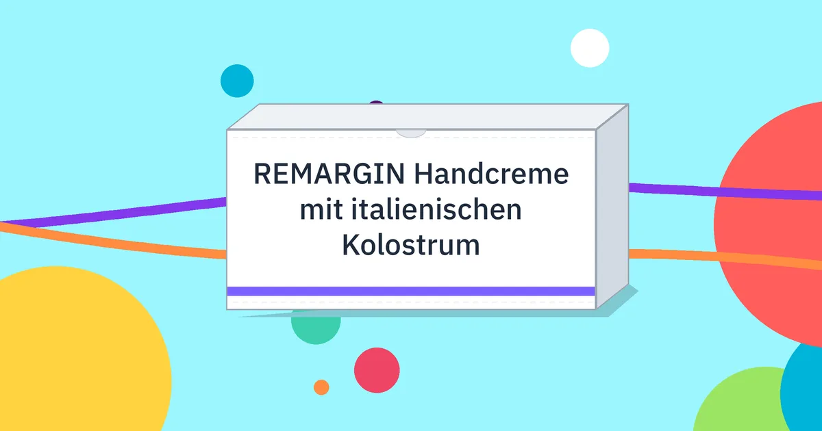 Symbolbild: Packung mit der Aufschrift REMARGIN Handcreme mit italienischen Kolostrum (PZN 19013465) – Verfügbarkeit und Bezug in Apotheken in Frankfurt am Main