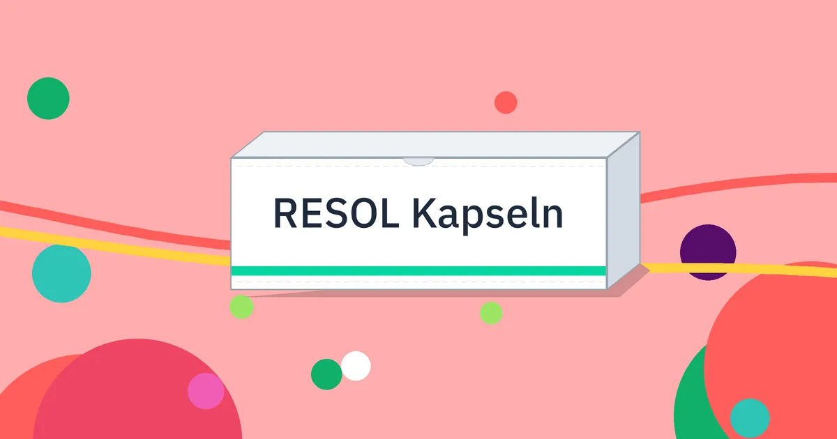 Symbolbild: Packung mit der Aufschrift RESOL Kapseln (PZN 05370747) – Verfügbarkeit und Bezug in Apotheken in Frankfurt am Main