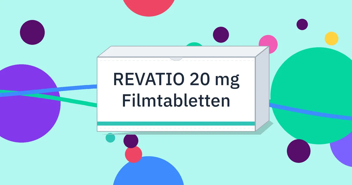 Symbolbild: Packung mit der Aufschrift REVATIO 20 mg Filmtabletten (PZN 18804271) – Verfügbarkeit und Bezug in Apotheken in Frankfurt am Main
