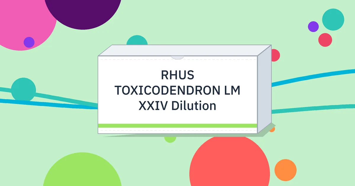 Symbolbild: Packung mit der Aufschrift RHUS TOXICODENDRON LM XXIV Dilution (PZN 02675653) – Verfügbarkeit und Bezug in Apotheken in Frankfurt am Main