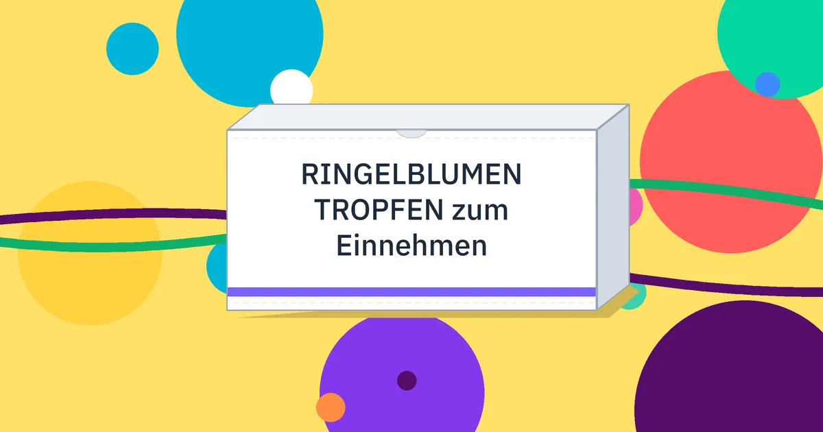 Symbolbild: Packung mit der Aufschrift RINGELBLUMEN TROPFEN zum Einnehmen (PZN 11366827) – Verfügbarkeit und Bezug in Apotheken in Frankfurt am Main