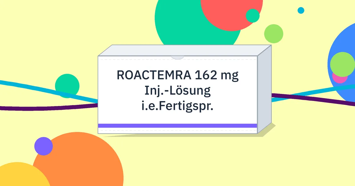 Symbolbild: Packung mit der Aufschrift ROACTEMRA 162 mg Inj.-Lösung i.e.Fertigspr. (PZN 18844141) – Verfügbarkeit und Bezug in Apotheken in Frankfurt am Main