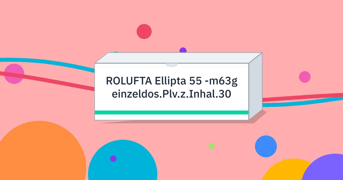 Symbolbild: Packung mit der Aufschrift ROLUFTA Ellipta 55 -m63g einzeldos.Plv.z.Inhal.30 (PZN 18891123) – Verfügbarkeit und Bezug in Apotheken in Frankfurt am Main