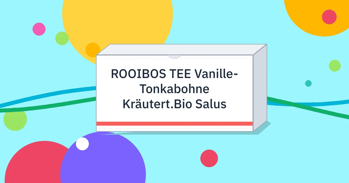 Symbolbild: Packung mit der Aufschrift ROOIBOS TEE Vanille-Tonkabohne Kräutert.Bio Salus (PZN 17390028) – Verfügbarkeit und Bezug in Apotheken in Frankfurt am Main