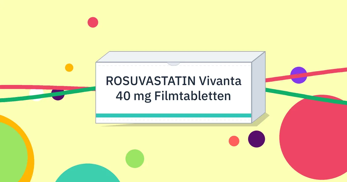 Symbolbild: Packung mit der Aufschrift ROSUVASTATIN Vivanta 40 mg Filmtabletten (PZN 16663292) – Verfügbarkeit und Bezug in Apotheken in Frankfurt am Main