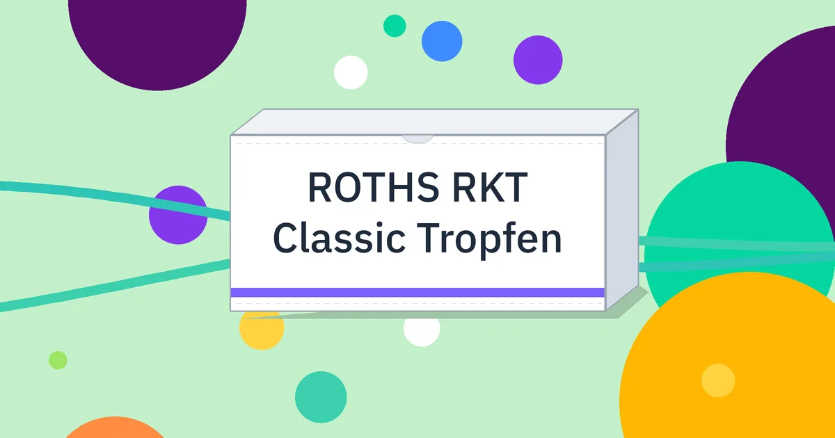 Symbolbild: Packung mit der Aufschrift ROTHS RKT Classic Tropfen (PZN 03180043) – Verfügbarkeit und Bezug in Apotheken in Frankfurt am Main