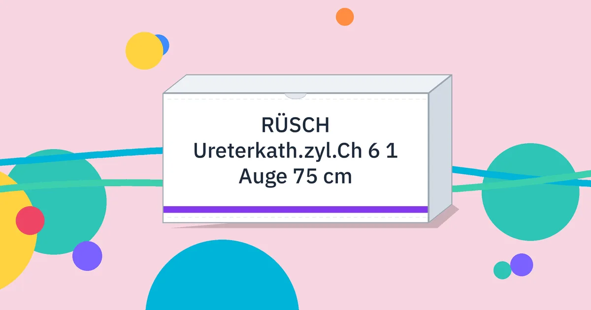 Symbolbild: Packung mit der Aufschrift RÜSCH Ureterkath.zyl.Ch 6 1 Auge 75 cm (PZN 03092215) – Verfügbarkeit und Bezug in Apotheken in Frankfurt am Main