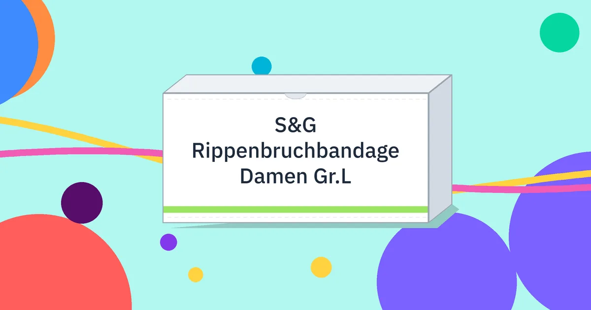 Symbolbild: Packung mit der Aufschrift S&G Rippenbruchbandage Damen Gr.L (PZN 05044901) – Verfügbarkeit und Bezug in Apotheken in Frankfurt am Main