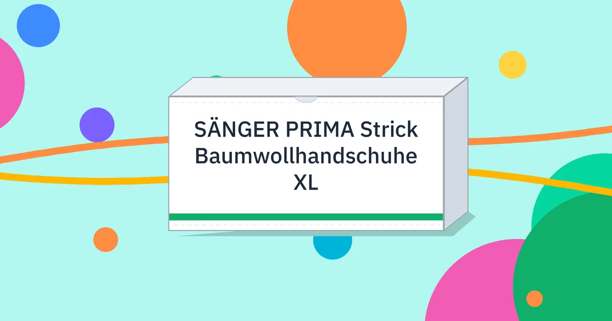 Symbolbild: Packung mit der Aufschrift SÄNGER PRIMA Strick Baumwollhandschuhe XL (PZN 04678673) – Verfügbarkeit und Bezug in Apotheken in Frankfurt am Main
