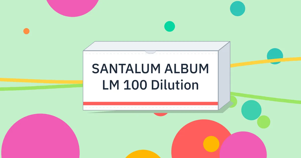Symbolbild: Packung mit der Aufschrift SANTALUM ALBUM LM 100 Dilution (PZN 13685005) – Verfügbarkeit und Bezug in Apotheken in Frankfurt am Main