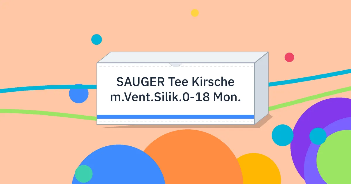 Symbolbild: Packung mit der Aufschrift SAUGER Tee Kirsche m.Vent.Silik.0-18 Mon. (PZN 00225118) – Verfügbarkeit und Bezug in Apotheken in Frankfurt am Main