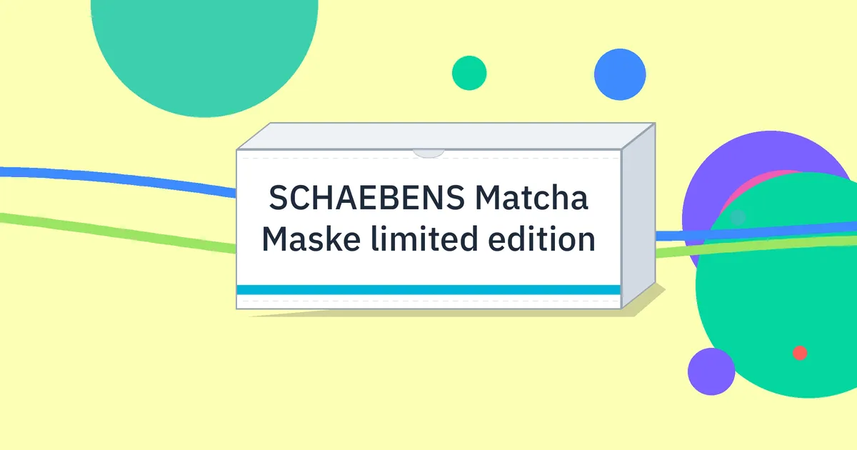 Symbolbild: Packung mit der Aufschrift SCHAEBENS Matcha Maske limited edition (PZN 13984073) – Verfügbarkeit und Bezug in Apotheken in Frankfurt am Main